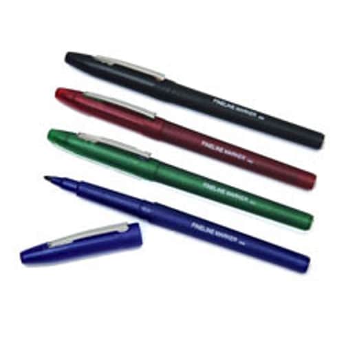 SKILCRAFT Tube Type Fine Tip Marker - Blue Ink - Blue Barrel - 12 / Box ...