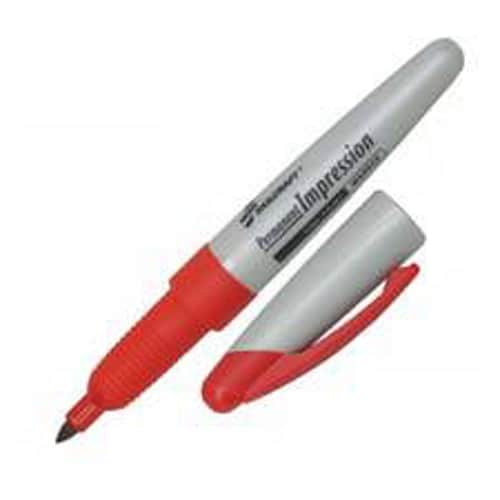 SKILCRAFT Permanent Impression Fine Tip Marker - Blue Ink - 12 / Box by ...