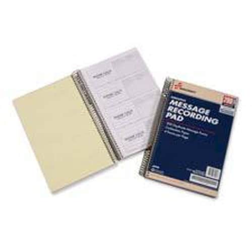 SKILCRAFT Executive Message Recording Pad - 200 Sheet(s) - Spiral Bound ...