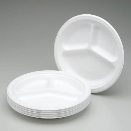 SKILCRAFT Paper Plates - Triple Compartment - PRIME - 10. 25" Diameter ...