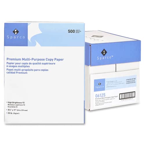 Premium 20 lb. Multi-Purpose Copy Paper by Sparco SPR06125 ...