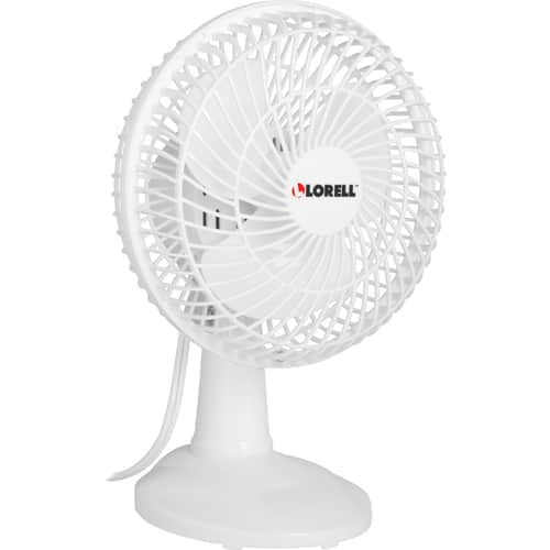 6" Two Speed Tilt Plastic Desk Fan by Lorell ATL49257 | OnTimeSupplies.com