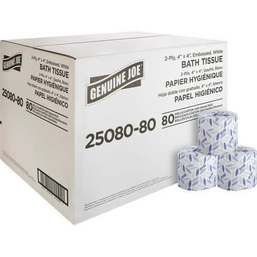 Embossed Roll Bath Tissue by Genuine Joe GJO2508080 | OnTimeSupplies.com