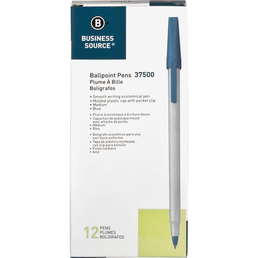 Medium Point Ballpoint Stick Pens by Business Source Medium Point Ballpoint Stick Pens by Business Source