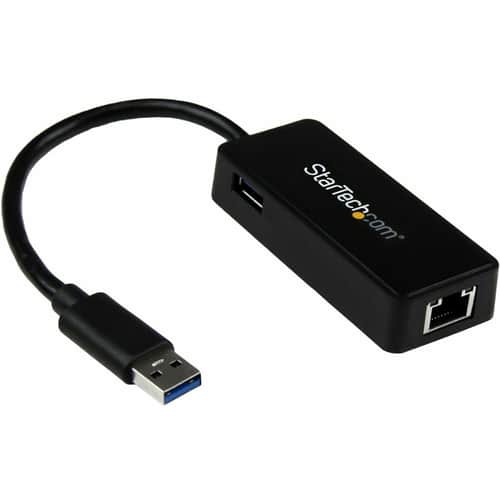 USB 3.0 to Gigabit Ethernet Adapter NIC w/ USB Port - Black by StarTech ...
