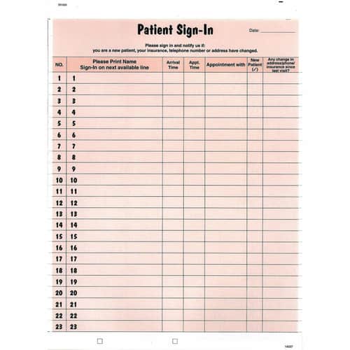 Patient Sign-In Label Forms by Tabbies® TAB14530 | OnTimeSupplies.com