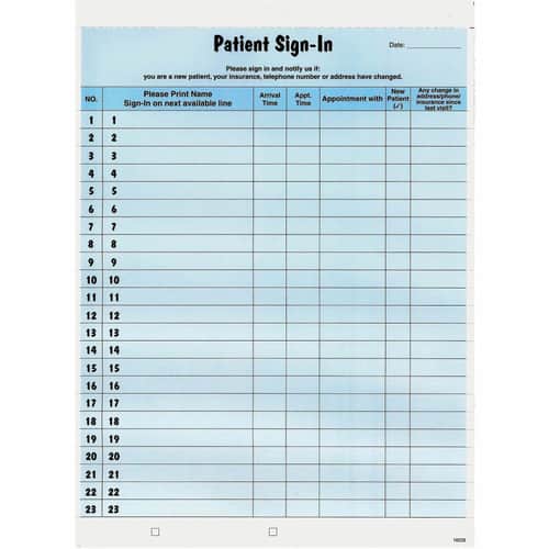 Patient Sign-In Label Forms by Tabbies® TAB14531 | OnTimeSupplies.com
