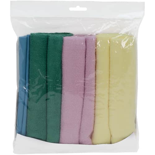 Color-coded Microfiber Cleaning Cloths by Genuine Joe GJO48261CT ...