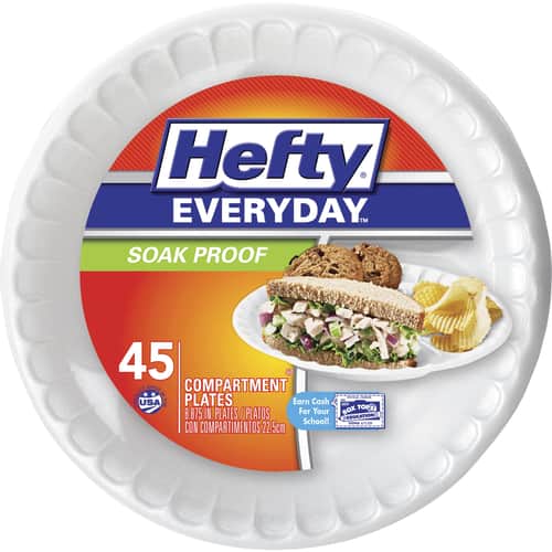 Everyday 8-7/8" 3-Compartment Foam Plates by Hefty® RFPD28845 ...
