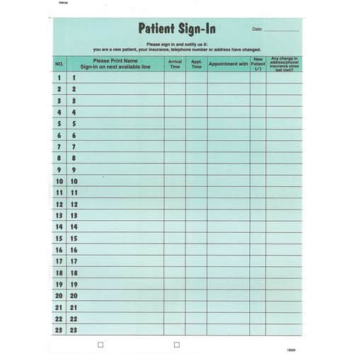Patient Sign-In Label Forms by Tabbies® TAB14532 | OnTimeSupplies.com