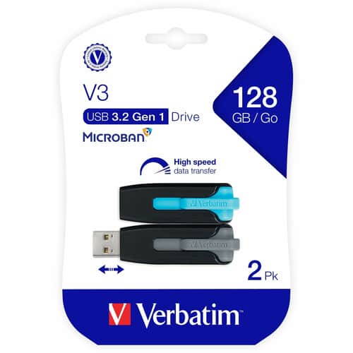 128GB Store 'n' Go V3 USB 3.2 Gen 1 Flash Drive - 2pk - Blue by ...