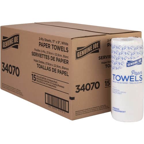 2-ply Paper Towel Rolls by Genuine Joe GJO34070 | OnTimeSupplies.com