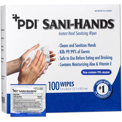 Sani-Hands Instant Hand Sanitizing Wipes by PDI PDID43600CT ...