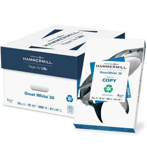 Great White 30 Copy Paper by Hammermill HAM86704CT | OnTimeSupplies.com