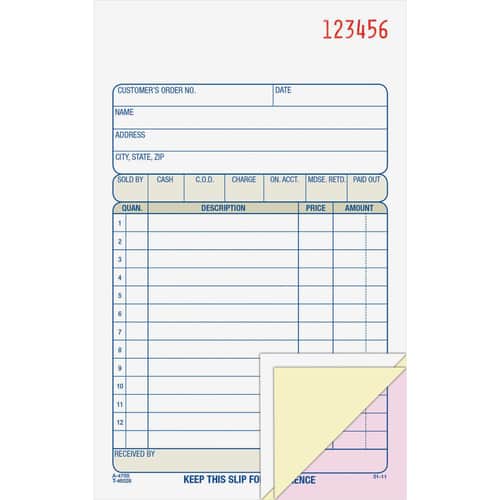 Carbonless 3-part Sales Order Books by Adams® ABFTC4705 ...