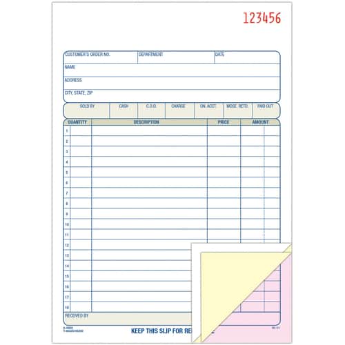 Carbonless 3-part Sales Order Books by Adams® ABFTC5805 ...