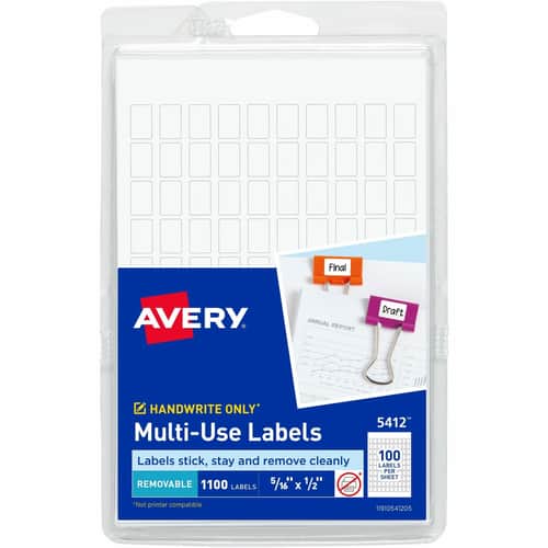 Removable ID Labels by Avery® AVE05412 | OnTimeSupplies.com
