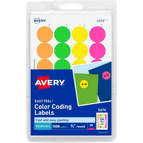 Color Coded Label by Avery® AVE05474 | OnTimeSupplies.com