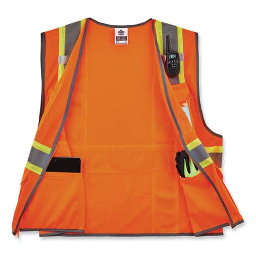 GloWear 8246Z-S Single Size Class 2 Two-Tone Mesh Vest by ergodyne ...