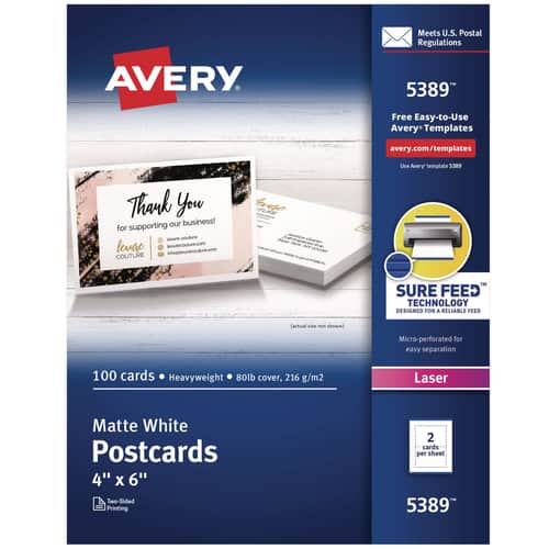 Printable Postcards by Avery® AVE5389 | OnTimeSupplies.com