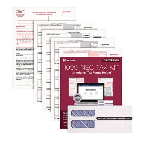 4-Part 1099-NEC Tax Form Kit with Security Envelopes and Tax Forms ...