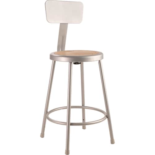 6200 Series Heavy Duty Steel Stool With Backrest by NPS® NPS6224B ...