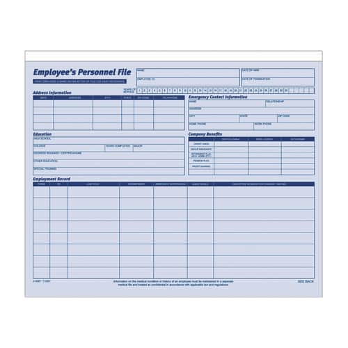 Employee Personnel File Jacket by Adams® ABF9287 | OnTimeSupplies.com