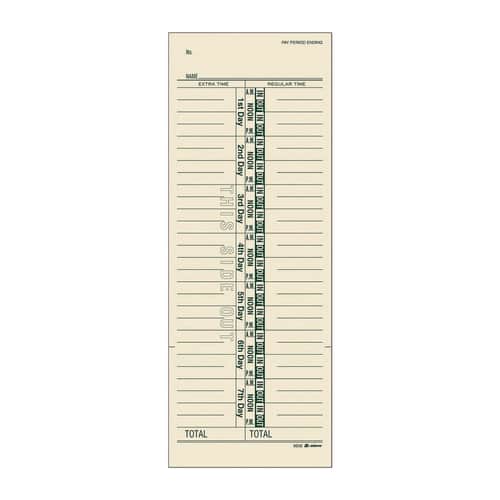 Time Cards for Acroprint by Adams® ABF9656200 | OnTimeSupplies.com