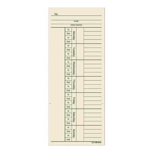 Time Cards for Acroprint by Adams® ABF9660200 | OnTimeSupplies.com
