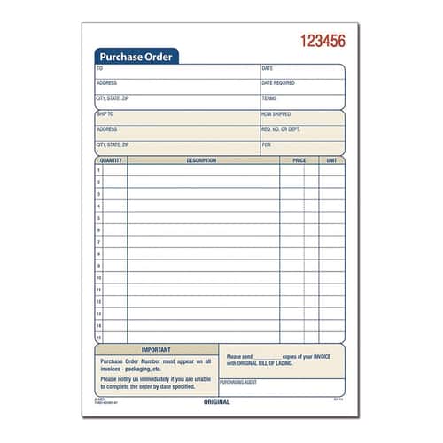 Multipart Purchase Order Pad by Adams® ABFDC583110 | OnTimeSupplies.com