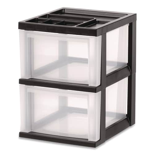 2-Compartment Desktop Stackable Storage Drawer by IRIS IRS116352 ...
