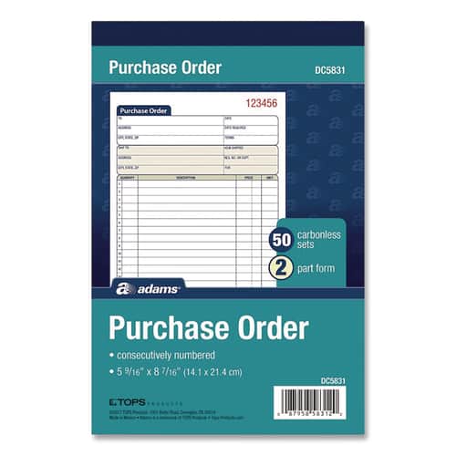Multipart Purchase Order Pad by Adams® ABFDC5831 | OnTimeSupplies.com