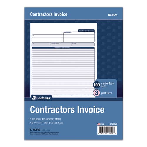 Multipart Contractor Invoice Forms by Adams® ABFNC3822 | OnTimeSupplies.com