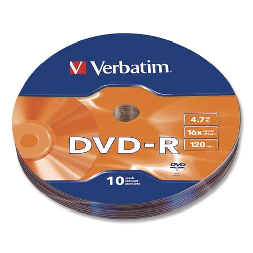 DVD-R Recordable Disc by Verbatim® VER97901 | OnTimeSupplies.com