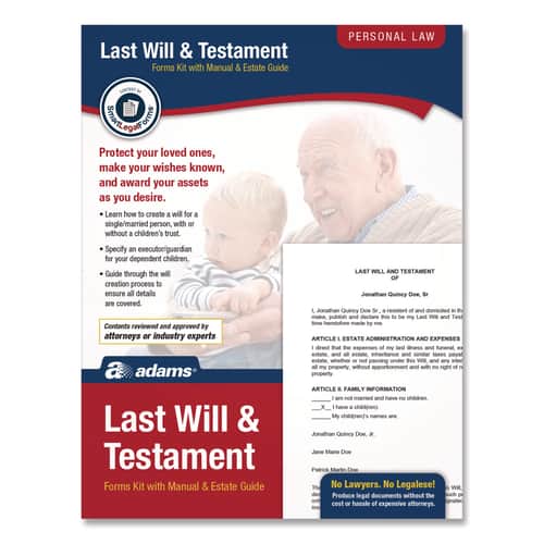 Last Will and Testament Digital Forms Kit with Manual and Estate Guide ...