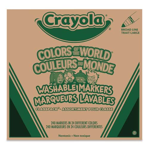 Colors of the World Washable Markers Classpack by Crayola® CYO588228 ...