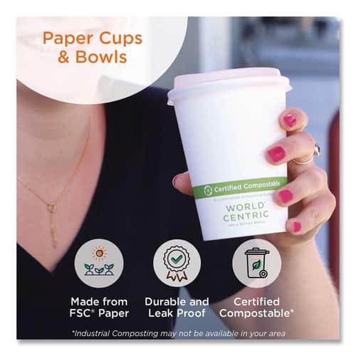 Paper Hot Cups by World Centric® WORCUPA8 | OnTimeSupplies.com