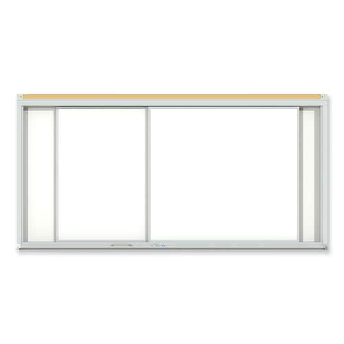 Horizontal Sliding Porcelain Magnetic Whiteboard by Ghent GHEHSM248 ...