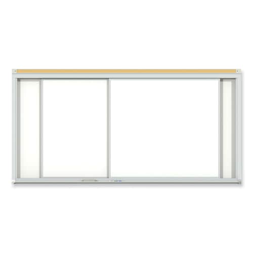 Horizontal Sliding Porcelain Magnetic Whiteboard by Ghent GHEHSM246 ...