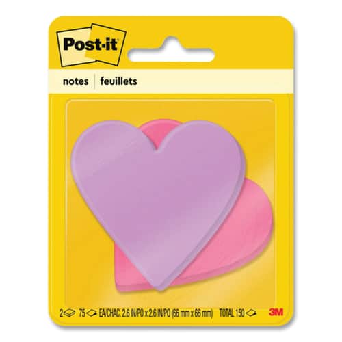 Die-Cut Heart Shaped Notepads by Post-it® Notes MMM7350HRT ...
