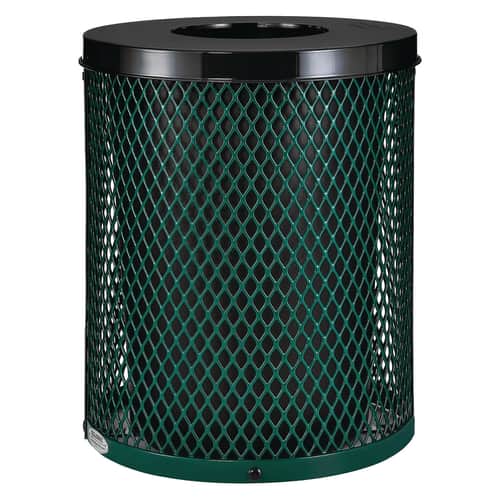 Outdoor Diamond Steel Trash Can by Global Industrial® GBE261924GN ...