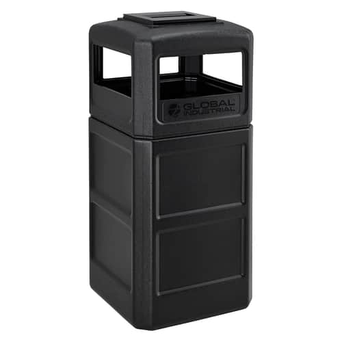 Square Plastic Waste Receptacle by Global Industrial® GBE641540BK ...